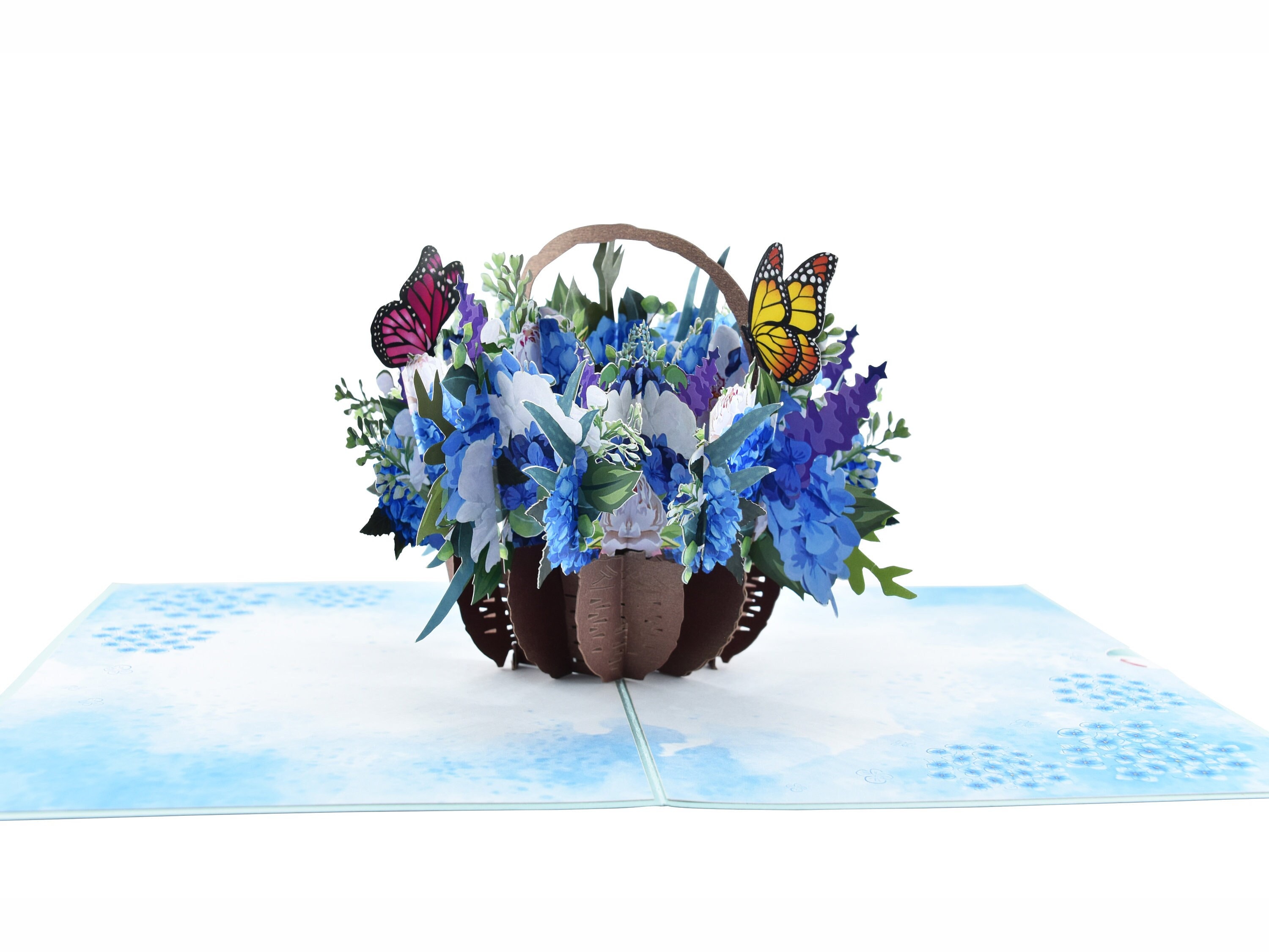 Hydrangea Flower Basket Pop Up Card Mothers Day Card | Etsy