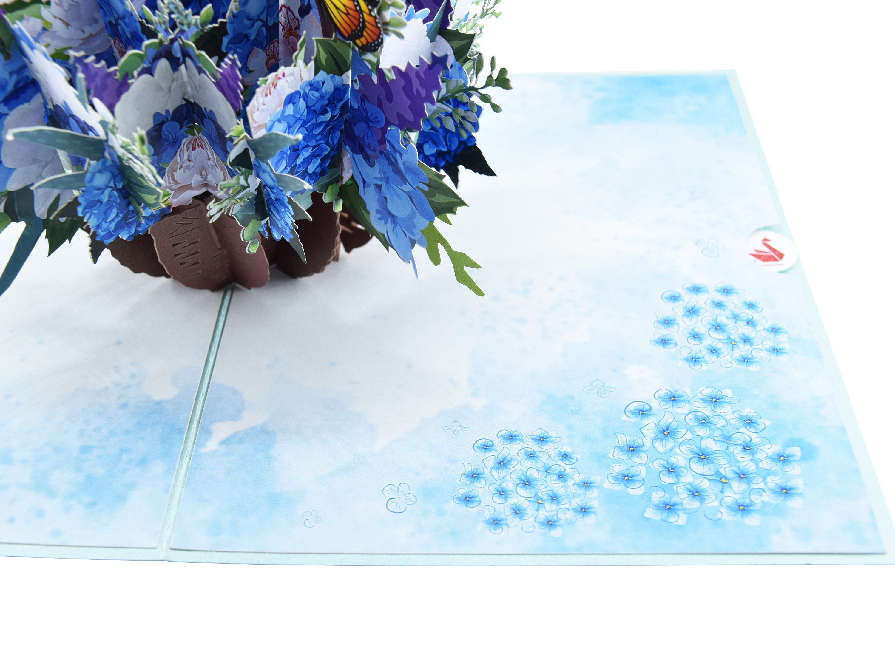 Hydrangea Flower Basket Pop Up Card Mothers Day Card | Etsy