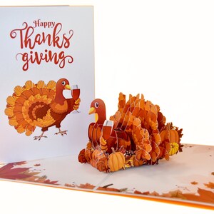 Happy Thanksgiving Turkey Pop up Greeting Card - Etsy