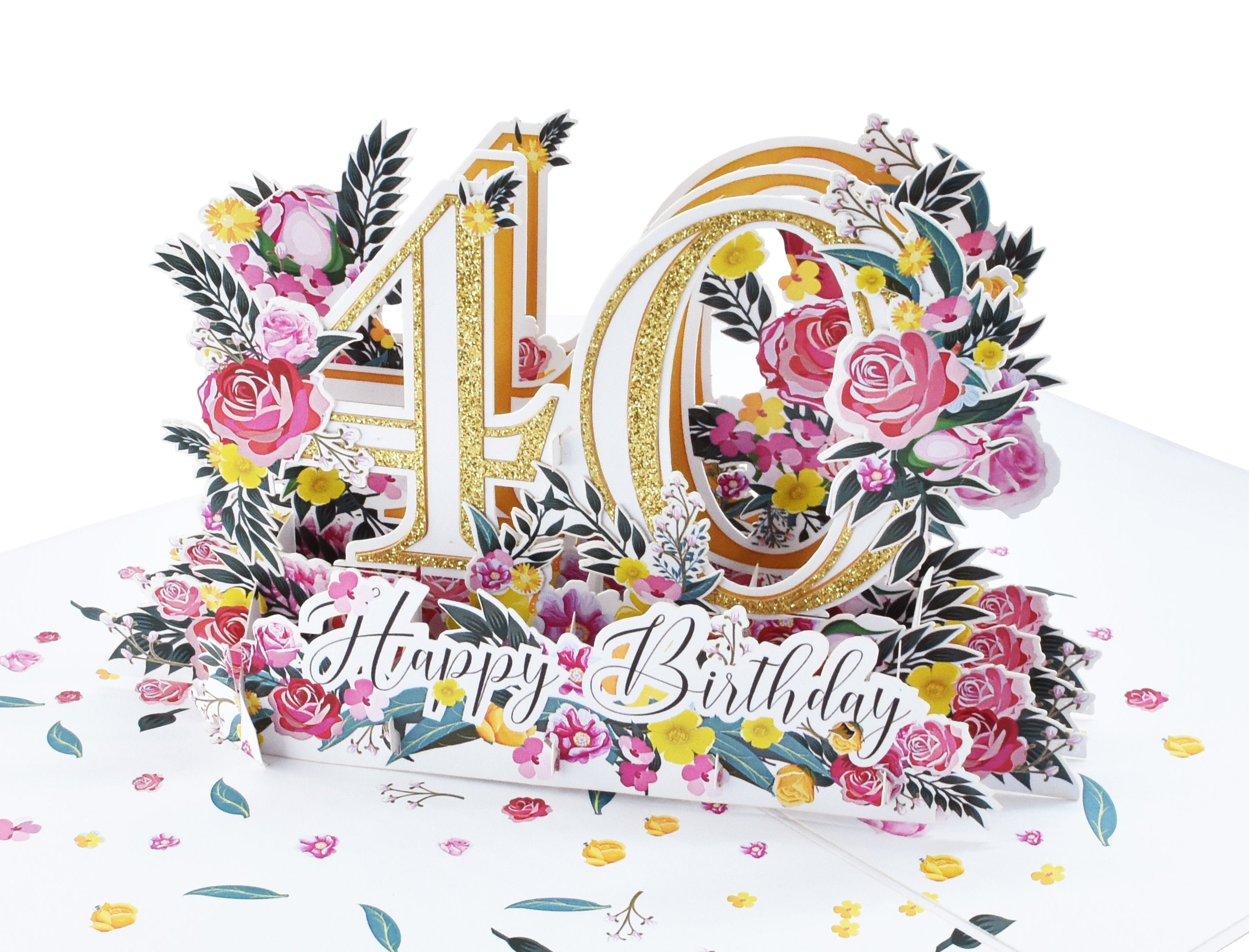 Happy 40th Birthday Pop up 3D Greeting Card - Etsy