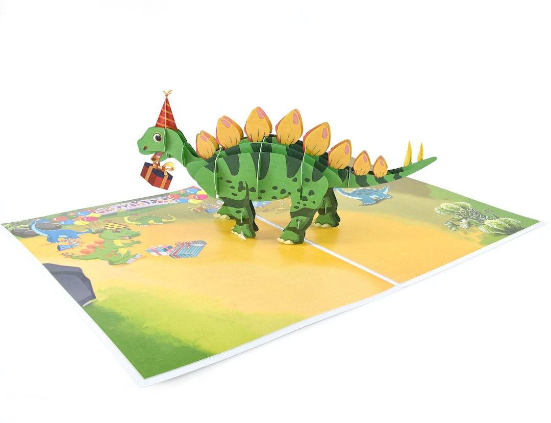 Dino-rific Birthday Blast 3D Pop up Card for Kids - Etsy