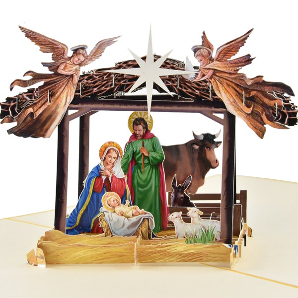 Pop up Christmas Cards Nativity - Etsy