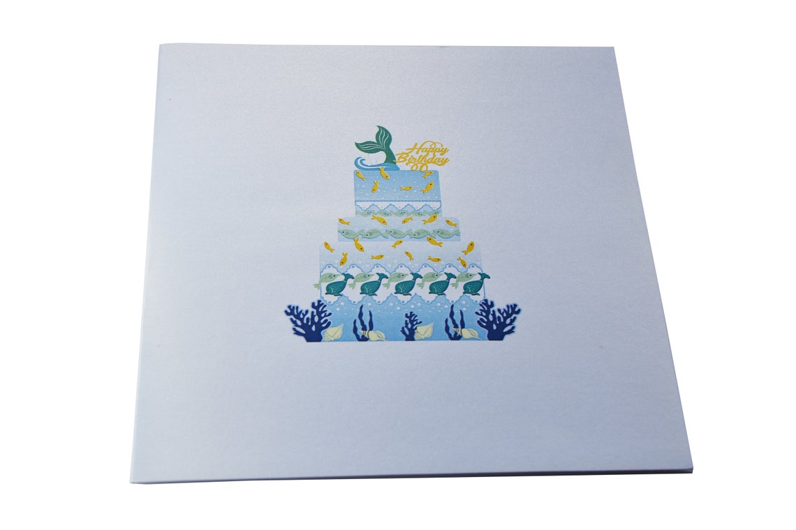 Under the Ocean Theme Cake Pop Up Card Marine Pop Up Card | Etsy