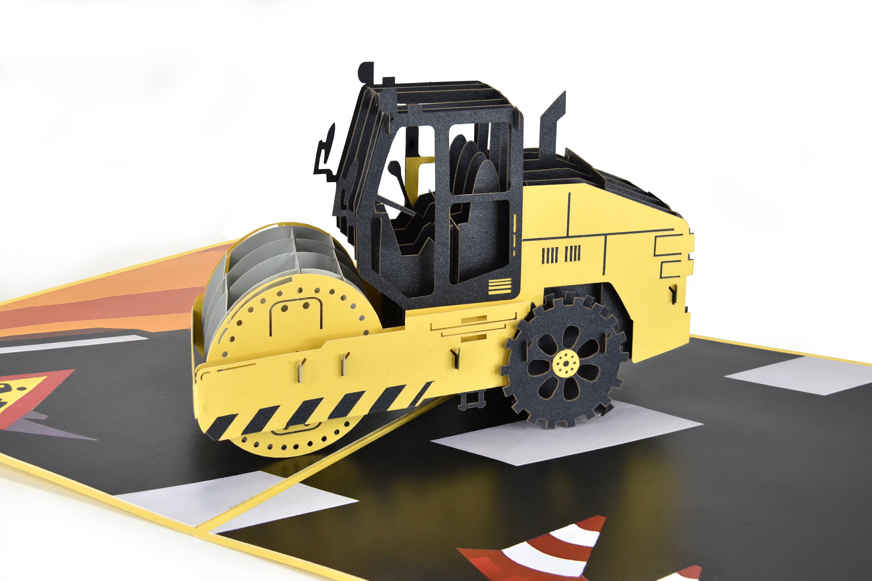 Roller Truck Pop up Card, 3D Birthday Card for Construction Workers ...