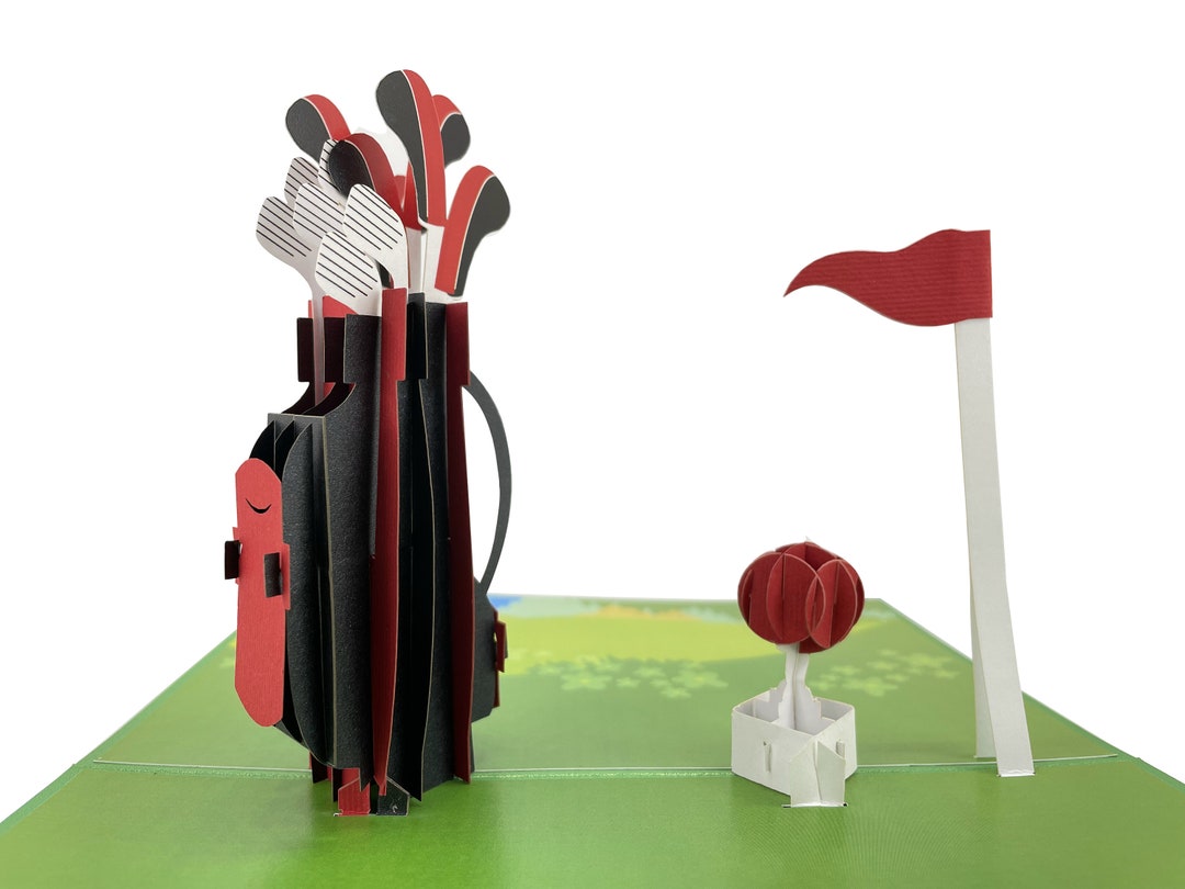 Golf Pop up Greeting Card, Birthday Card, Valentines Day Card for Him ...