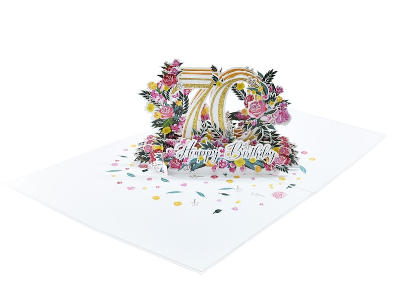 Happy 70th Birthday Pop Up Card Etsy