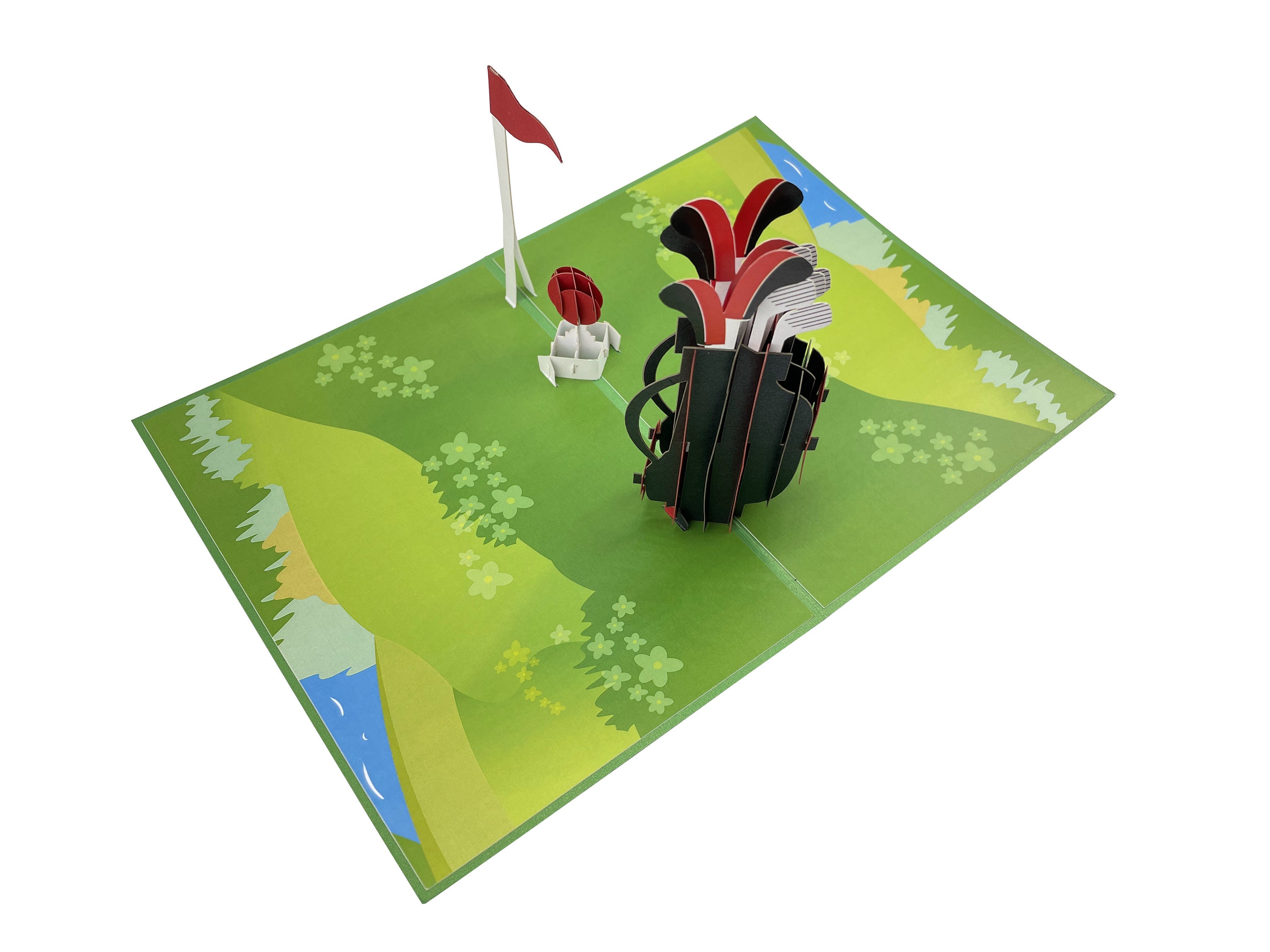 Golf Pop up Greeting Card, Birthday Card, Valentines Day Card for Him ...