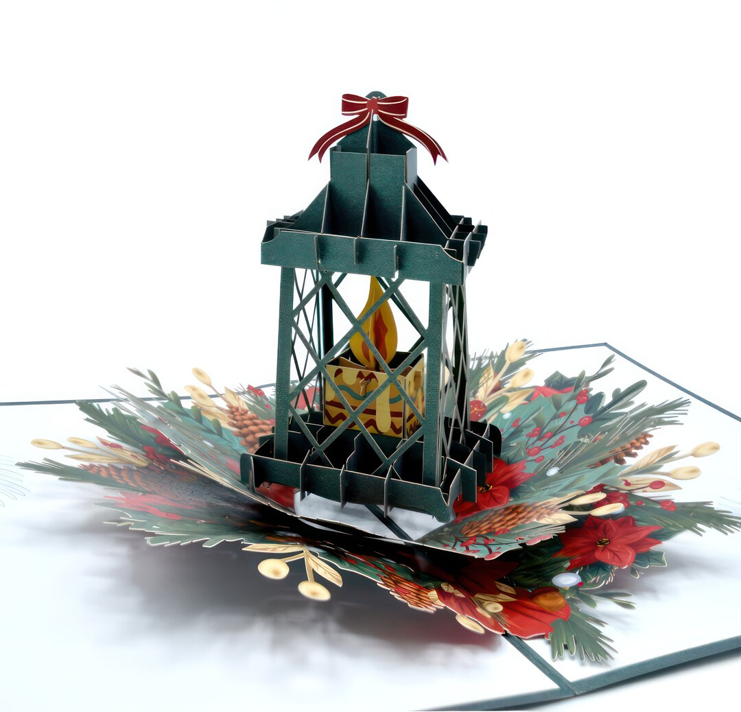 Christmas Lantern Pop up Card - Etsy