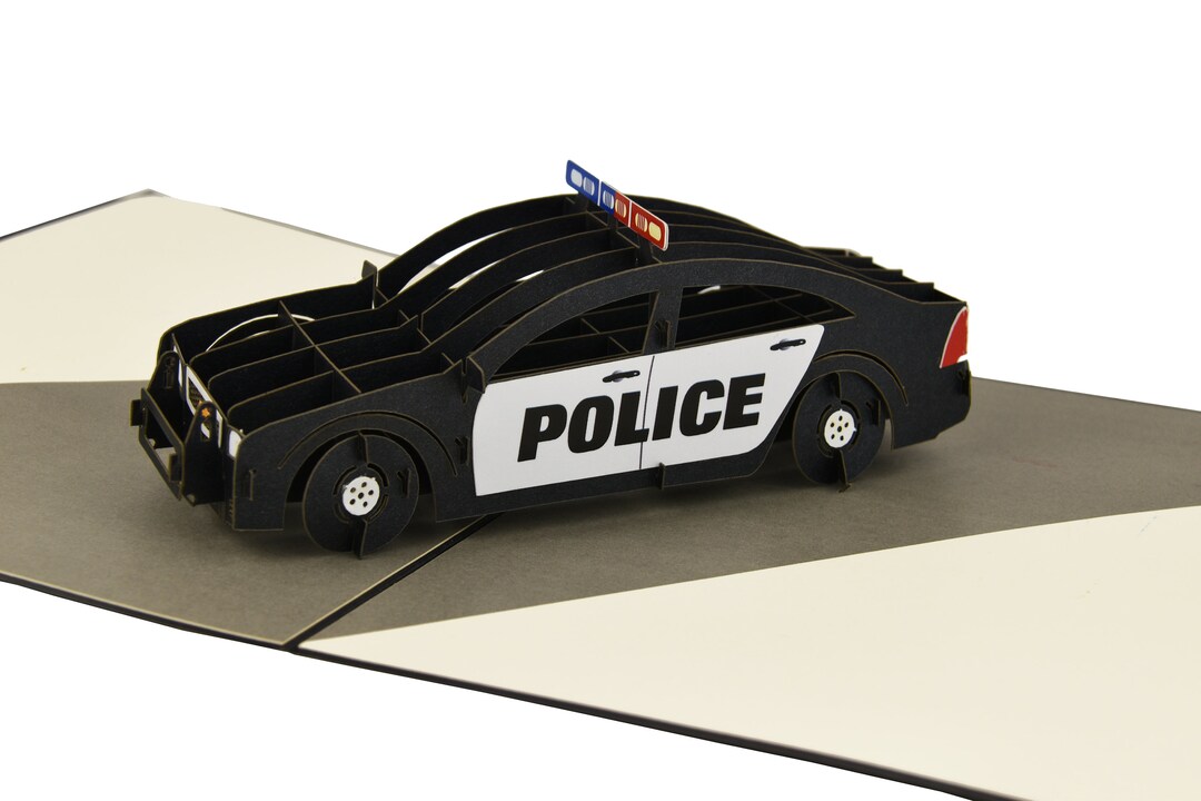 Police Car Pop up Card for Birthday Party Retirement Fathers Day ...