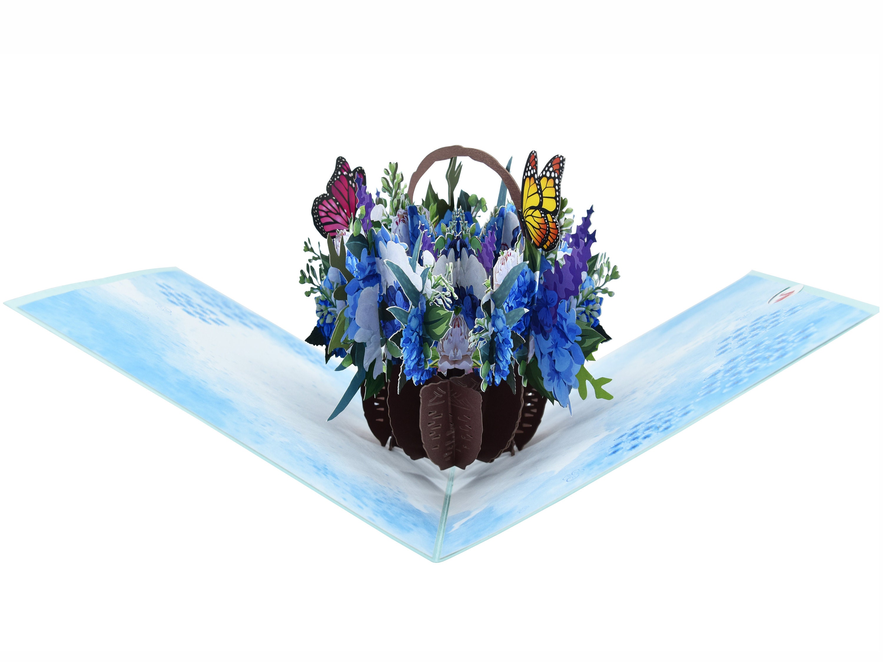 Hydrangea Flower Basket Pop Up Card Mothers Day Card | Etsy