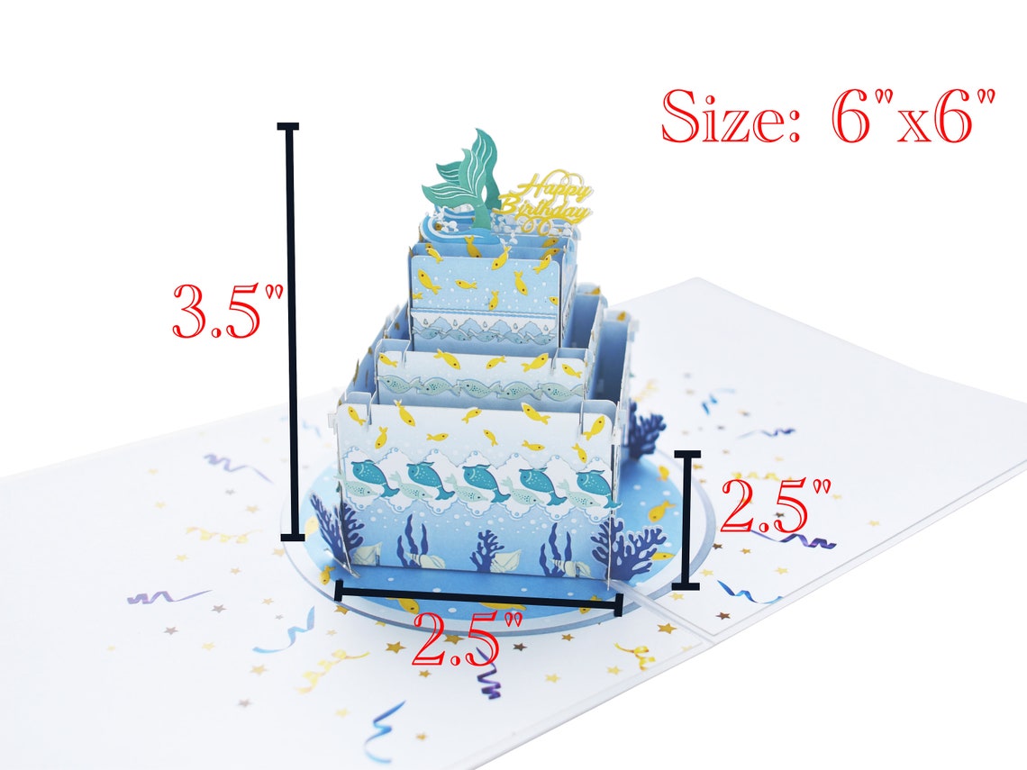 Under the Ocean Theme Cake Pop up Card Marine Pop up Card - Etsy