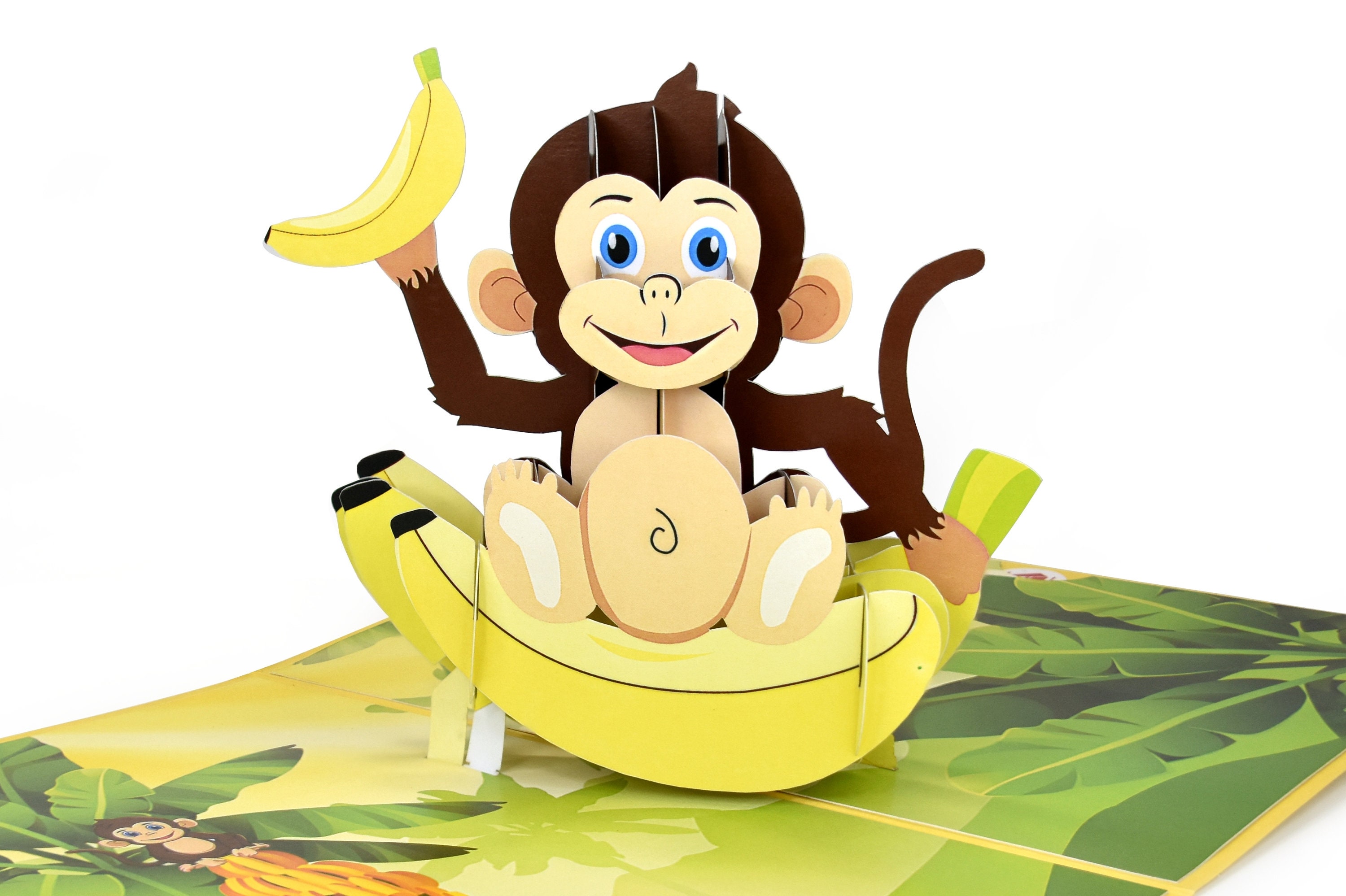 Baby Monkey Pop up Card for Kids Animal Lovers, 3D Birthday Cards - Etsy