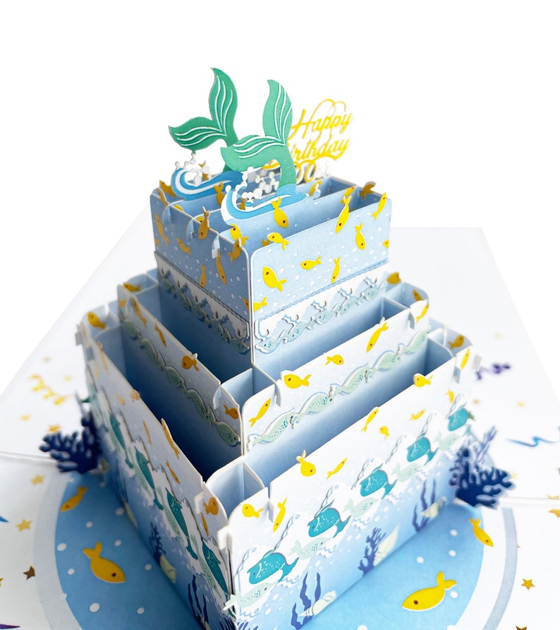 Under the Ocean Theme Cake Pop up Card Marine Pop up Card - Etsy