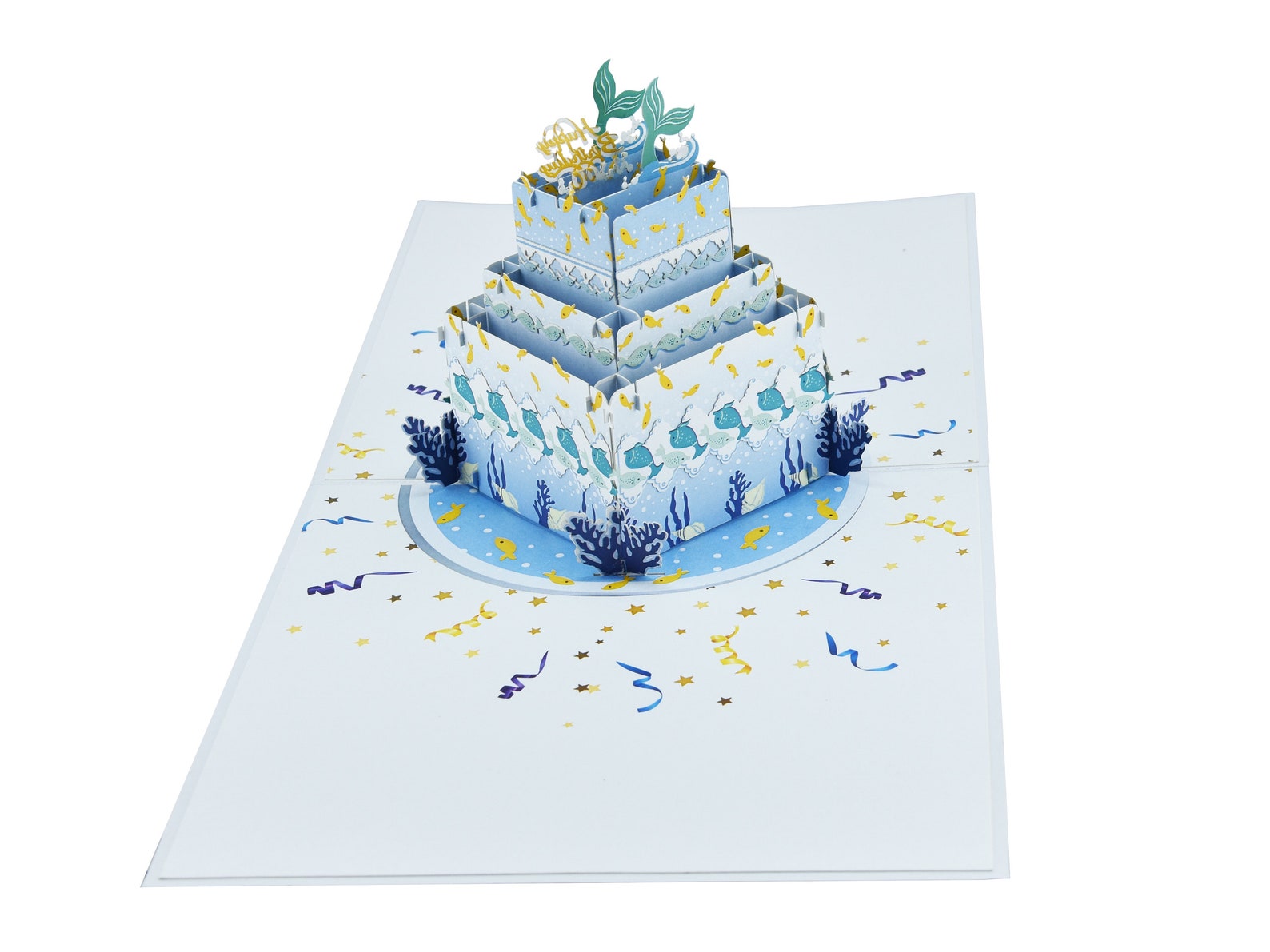 Under the Ocean Theme Cake Pop up Card, Marine Pop up Card, Pop up Card ...