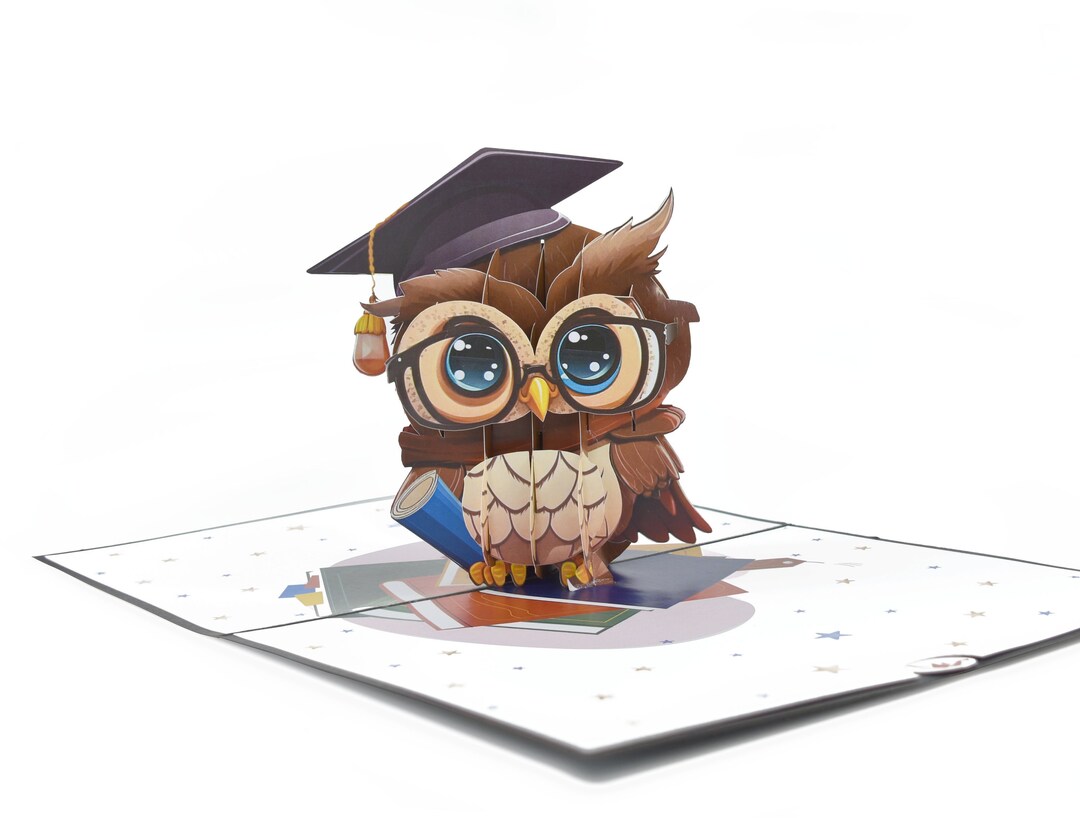 Wise Little Owl Pop up Graduation Card for Students, Newly Grad - Etsy