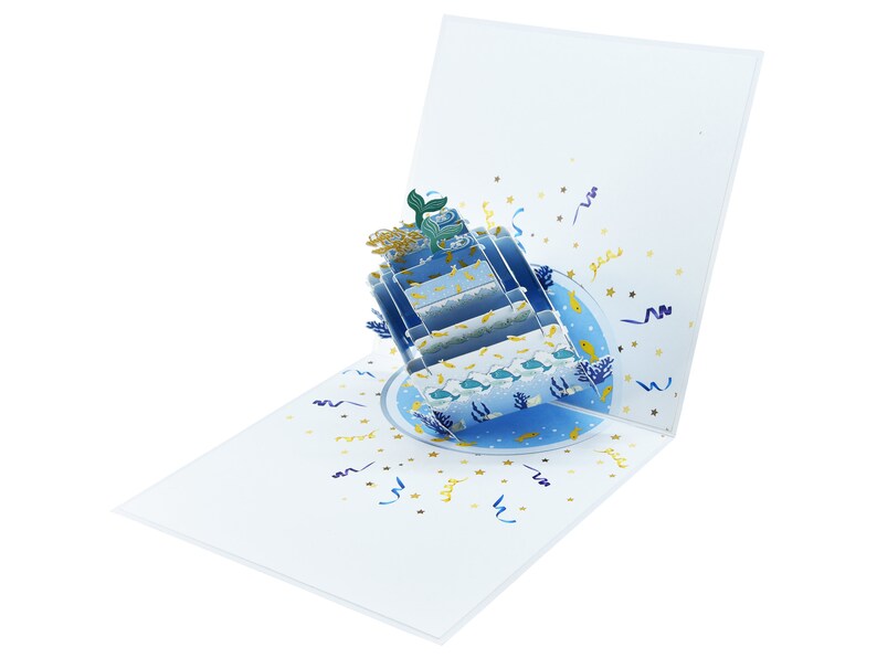 Under the Ocean Theme Cake Pop up Card, Marine Pop up Card, Pop up Card ...