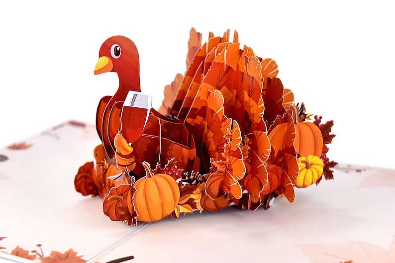 Happy Thanksgiving Turkey Pop up Greeting Card - Etsy