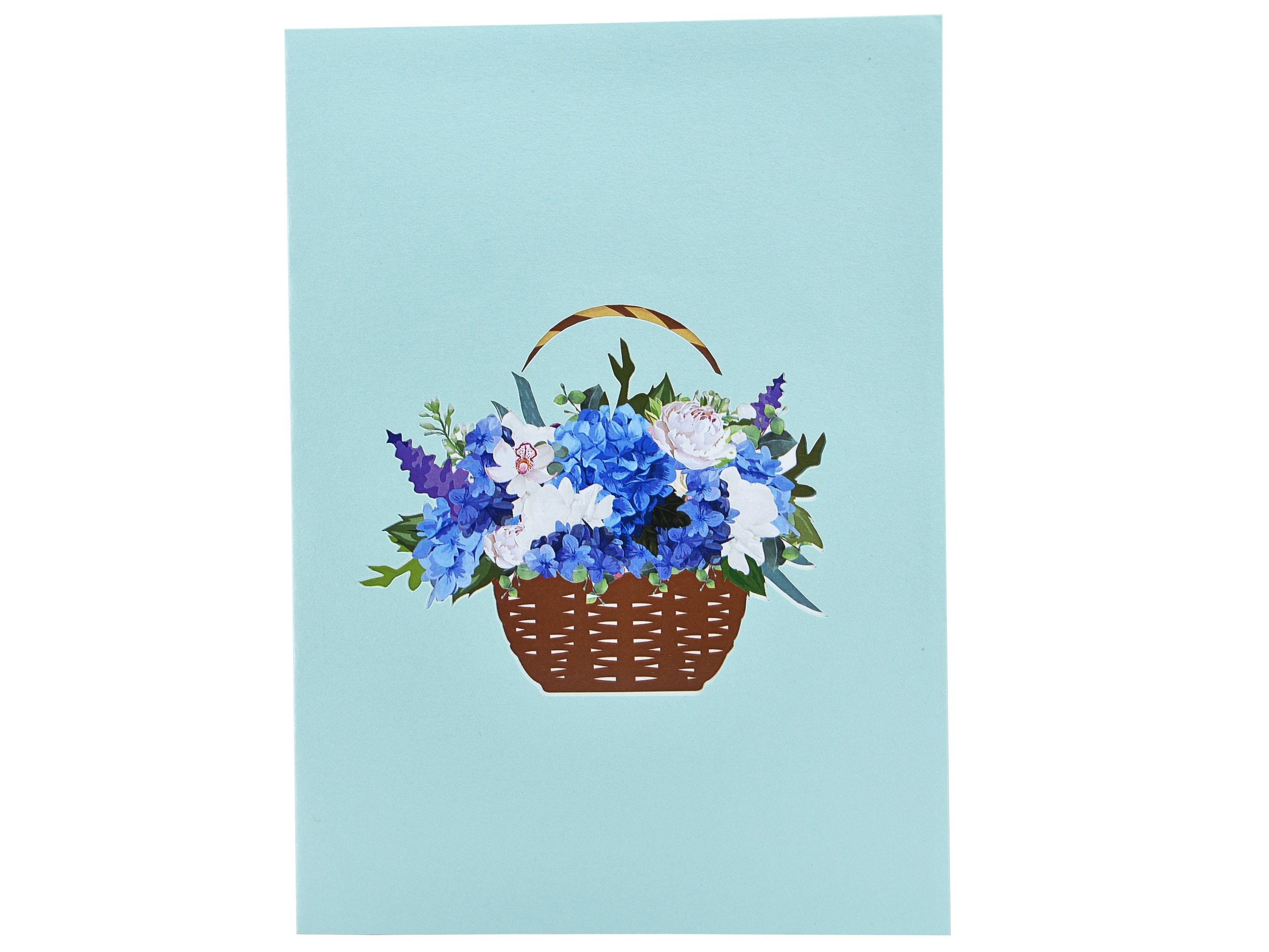 Hydrangea Flower Basket Pop Up Card Mothers Day Card | Etsy