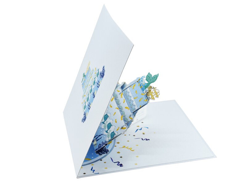 Under the Ocean Theme Cake Pop up Card, Marine Pop up Card, Pop up Card ...