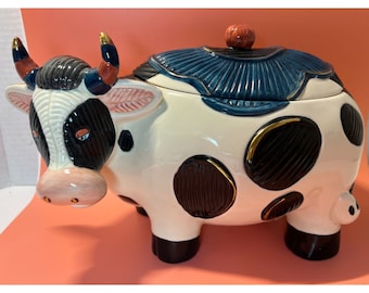 Ceramic Cow Cookie Jar - Etsy