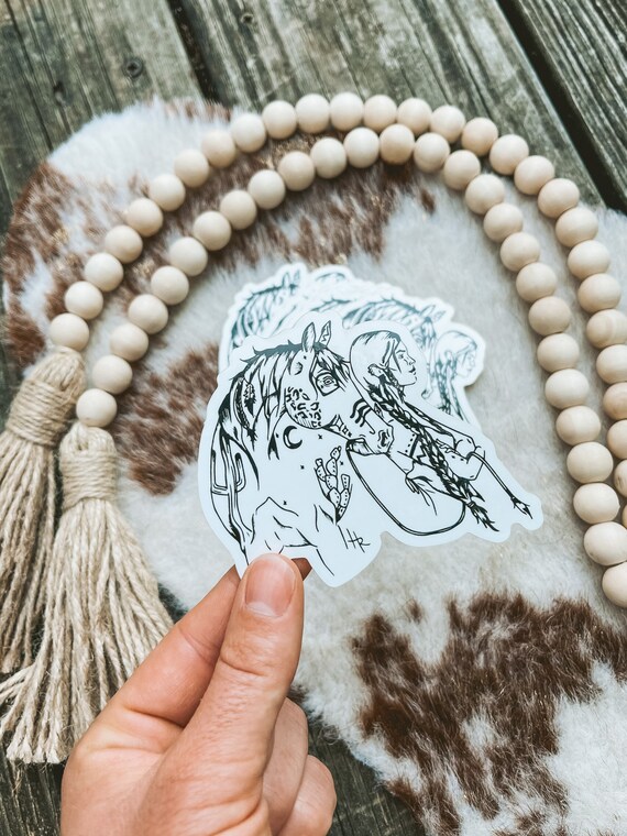 Cinched up Designs Untamed Cowgirl Western Sticker | Etsy