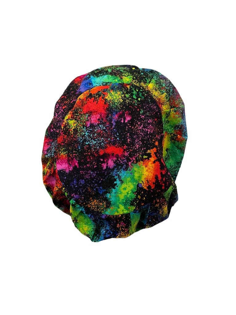 Colorful Paint Splatter Ponytail Bouffant Scrub Hat Scrub - Etsy