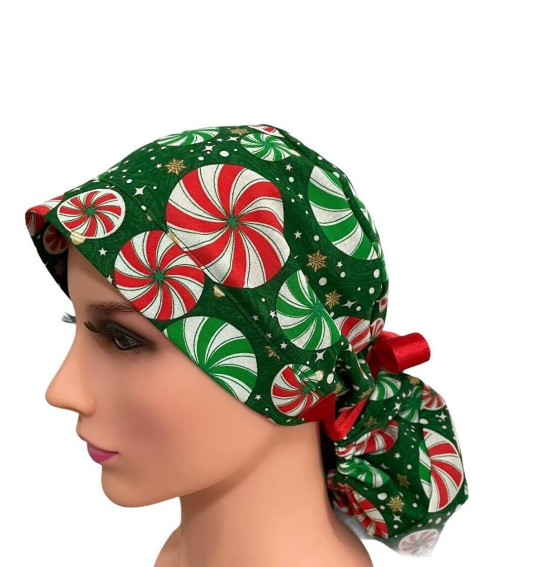 Christmas Scrub Hats, Candy Canes, Flamingos, Ornaments, Christmas ...