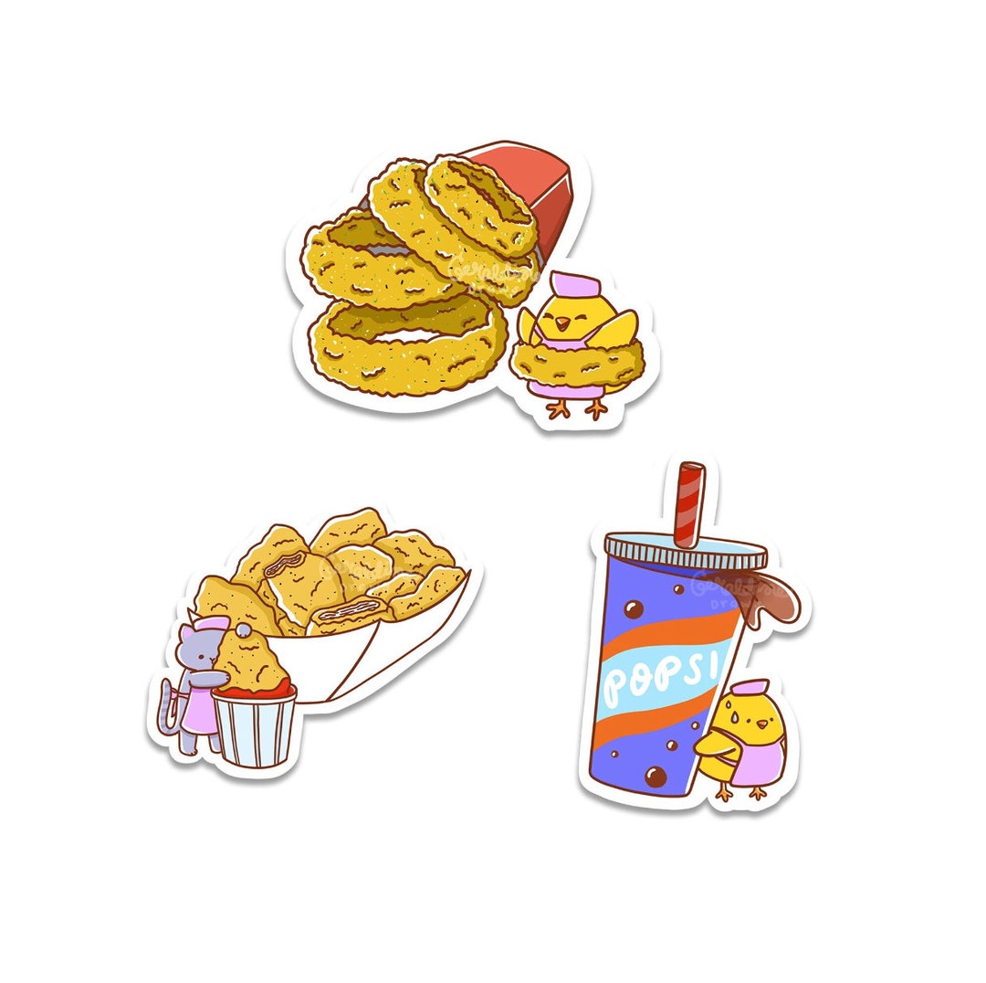 Kawaii Fast Food Stickers | Food Art | Food Stickers | Kawaii Art ...