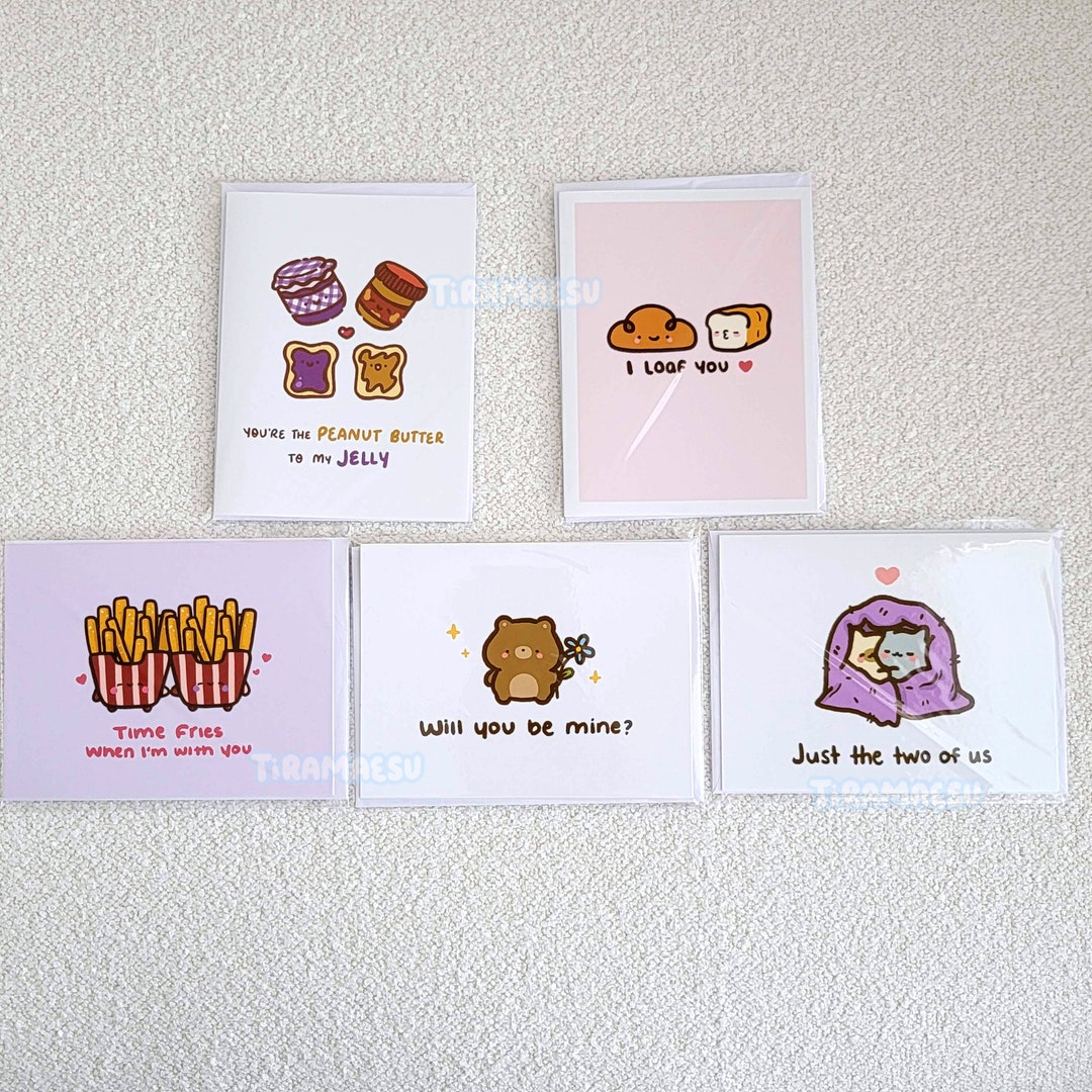 Cute Valentine's Day Greeting Cards | Kawaii Couples Mushy Greeting ...
