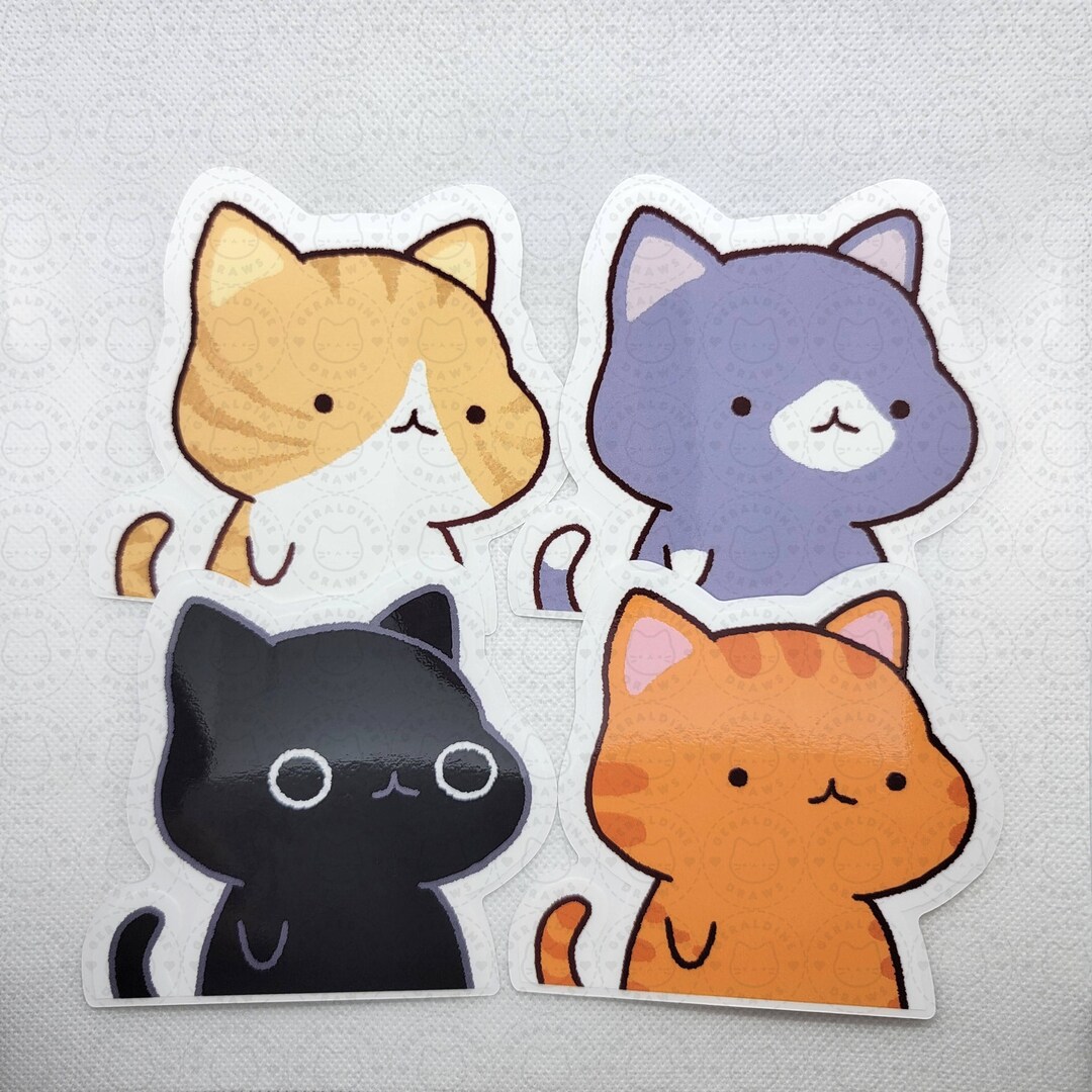 Cute Cat Breeds Fun Window Peeker Static Cling | Kawaii Cat Face ...