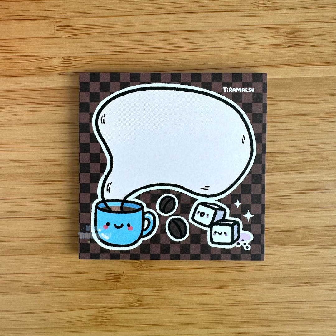 Coffee Time Sticky Notes | Cute Cafe Themed Stationery Pad | Coffee ...