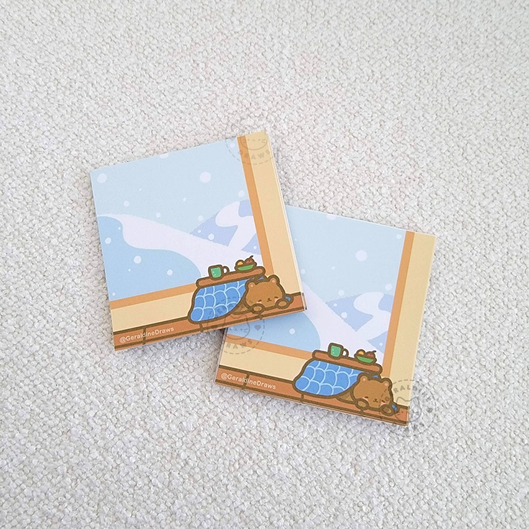 Japanese Kotatsu Cozy Bear Notepad | Non-sticky Handmade Memopad ...