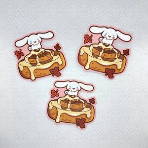 Kawaii 3 Cinnamon Roll Bunny Sticker Bunny Sticker Cute Dessert Sticker ...