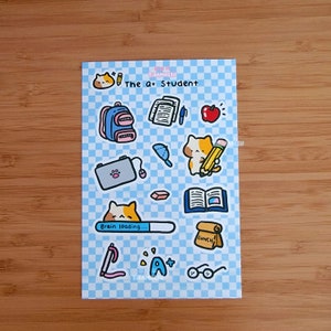 The A Student Sticker Sheet Cute Back to School Stickers Funny Cat ...