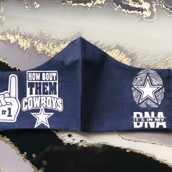 Dallas Cowboys Face Mask - Etsy