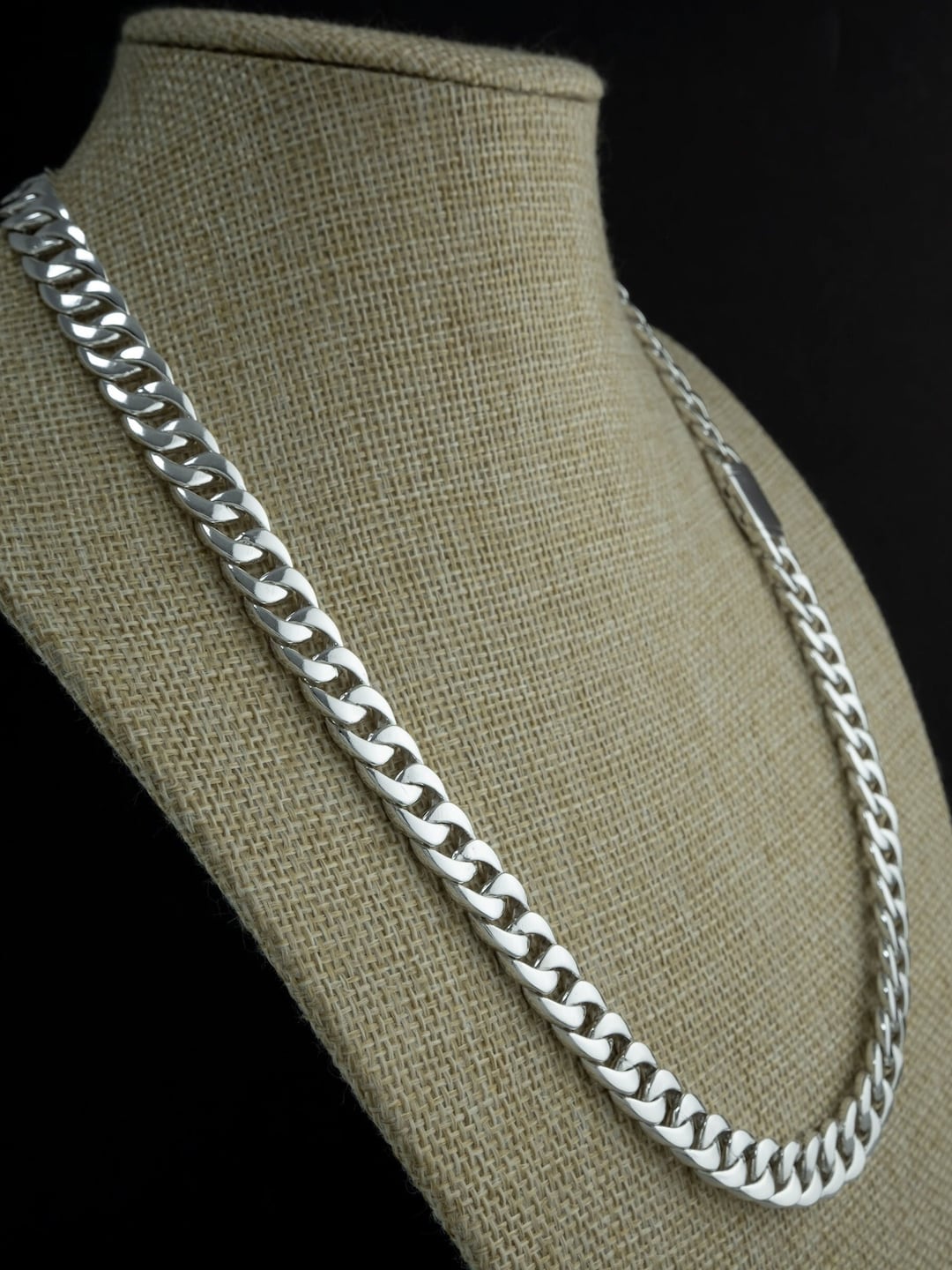 10mm Edge Cuban Link Chain Necklace / Miami Cuban Link Chain. Stunning ...