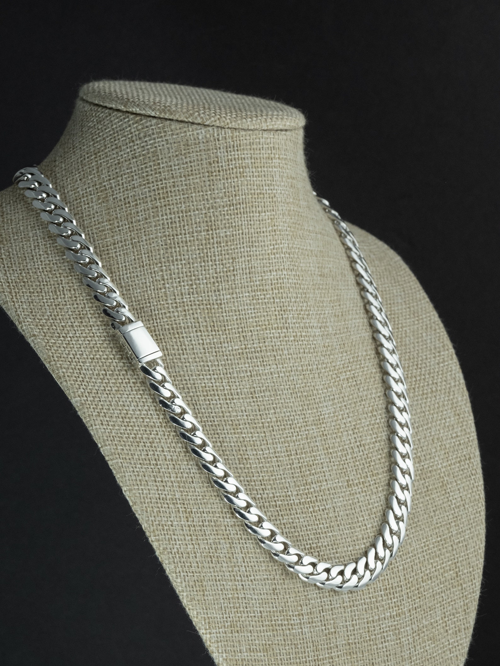 10mm Handcrafted Solid 925 Sterling Silver Cuban Link Chain — Handmade ...