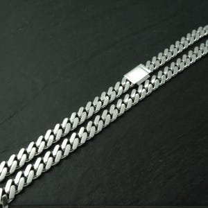 12mm Silver Miami Cuban Chain. Stunning Solid 925 Sterling Silver Links ...