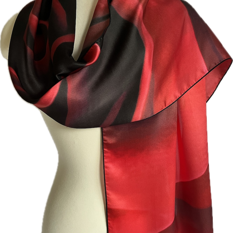 Red Silk Scarf - Etsy