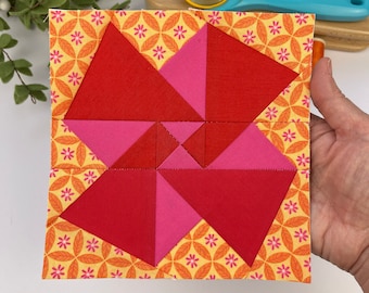 Compass Rose Quilt Block Pattern; PDF Instant Download; Foundation ...