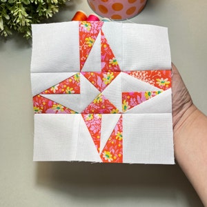 Nine Patch Star Quilt Block Pattern; PDF Instant Download; Foundation Pieced Patchwork Block ...