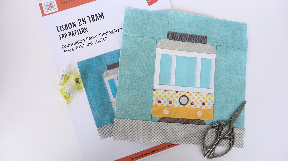 Lisbon 28 Tram Quit Block Pattern; PDF Instant Download; Modern Quilt ...