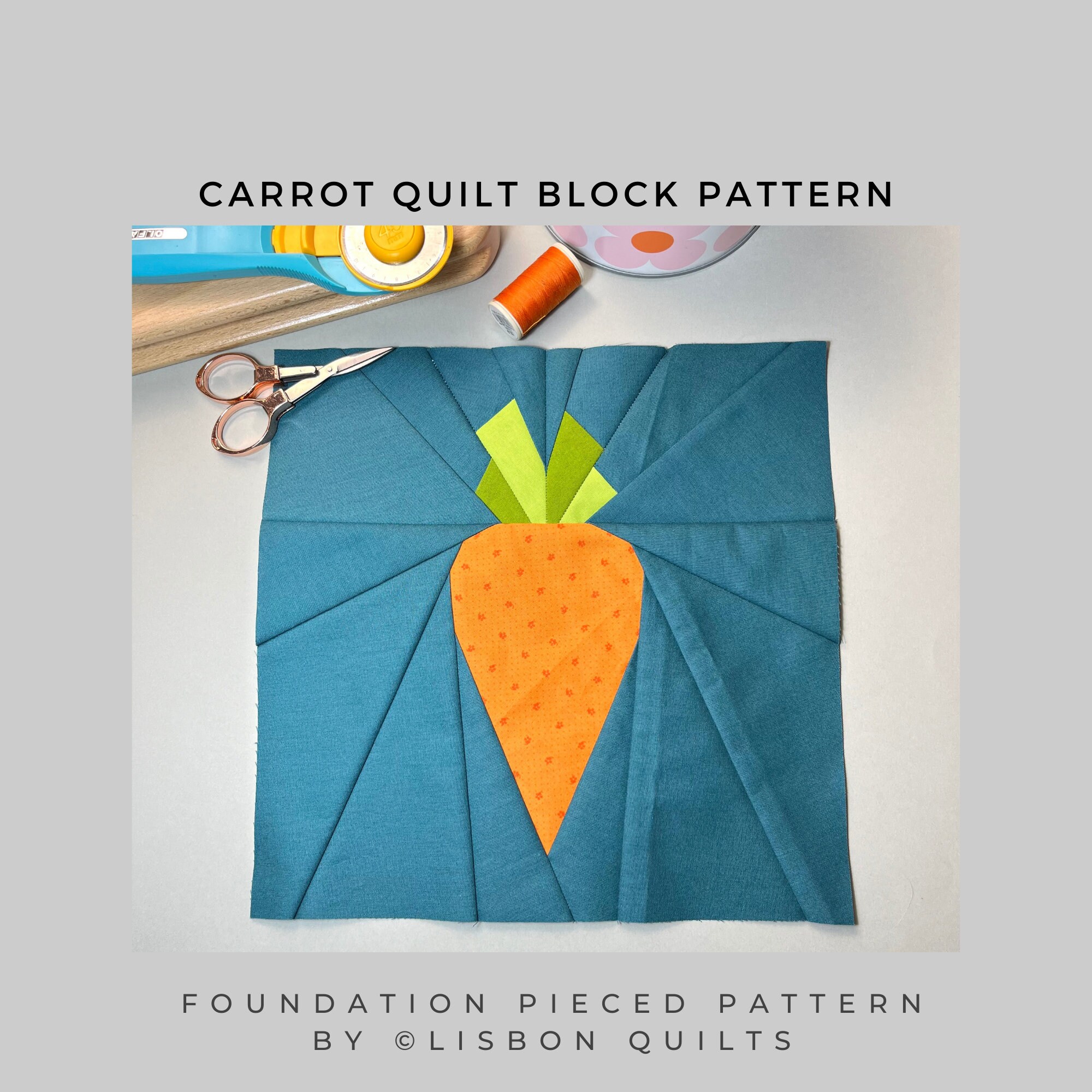 Carrot Quilt Pattern Block; PDF Instant Download; Easter Carrot Pattern ...