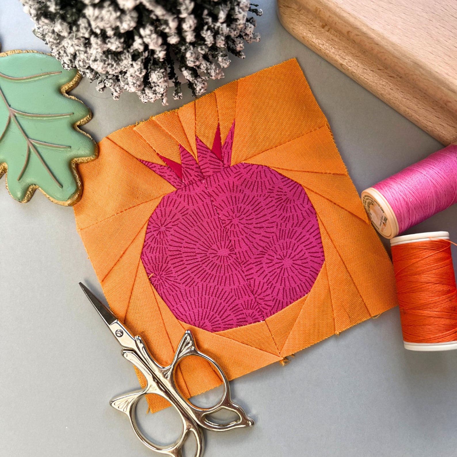 Pomegranate Quilt Block Pattern;pdf Instant Download; Granada Paper ...