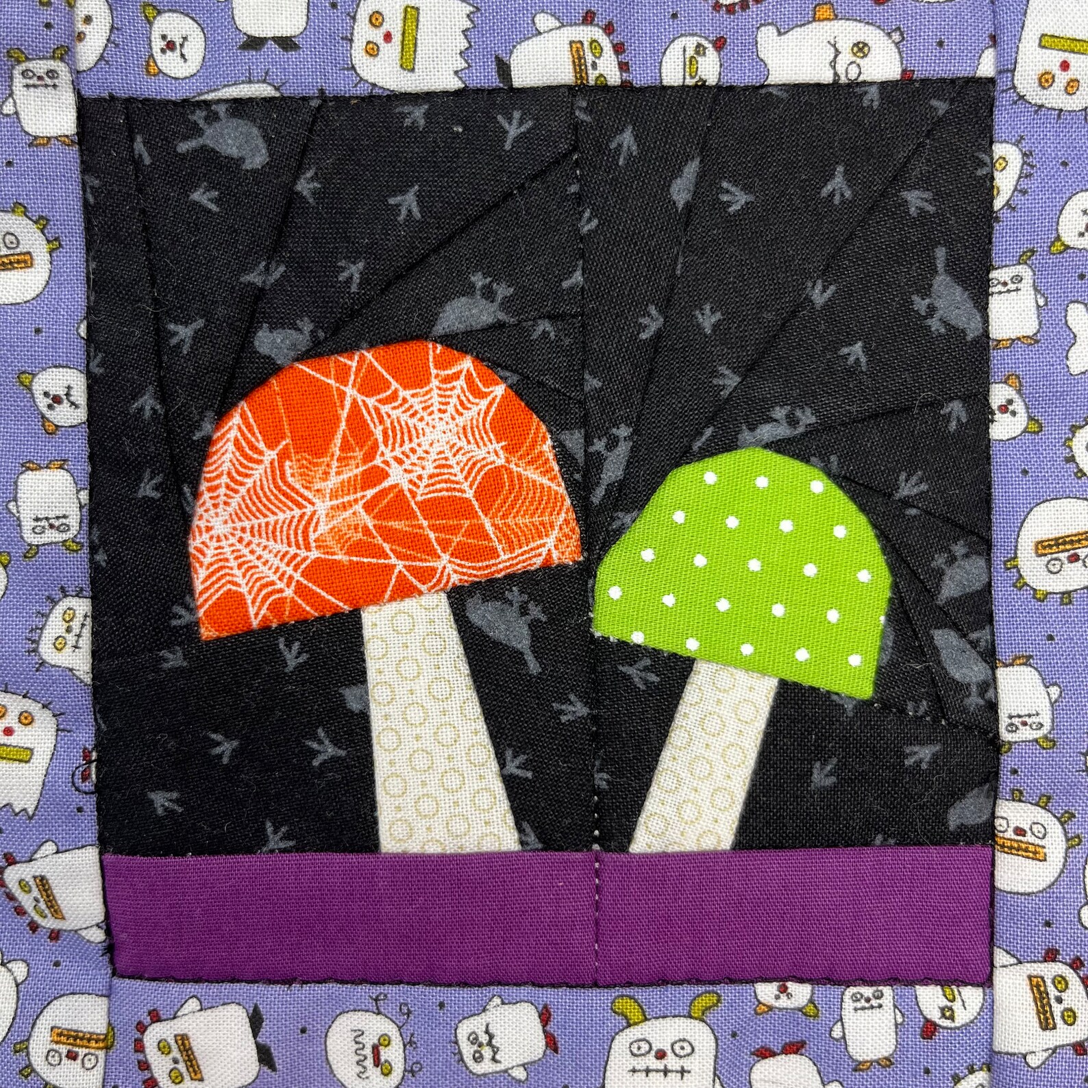 Little Mushrooms Quilt Block Pattern; PDF Instant Download; Mushroom ...