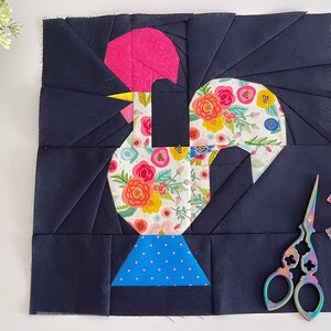 Galo De Barcelos Quilt Block Pattern; PDF Instant Download; English Rooster Quilt Pattern ...