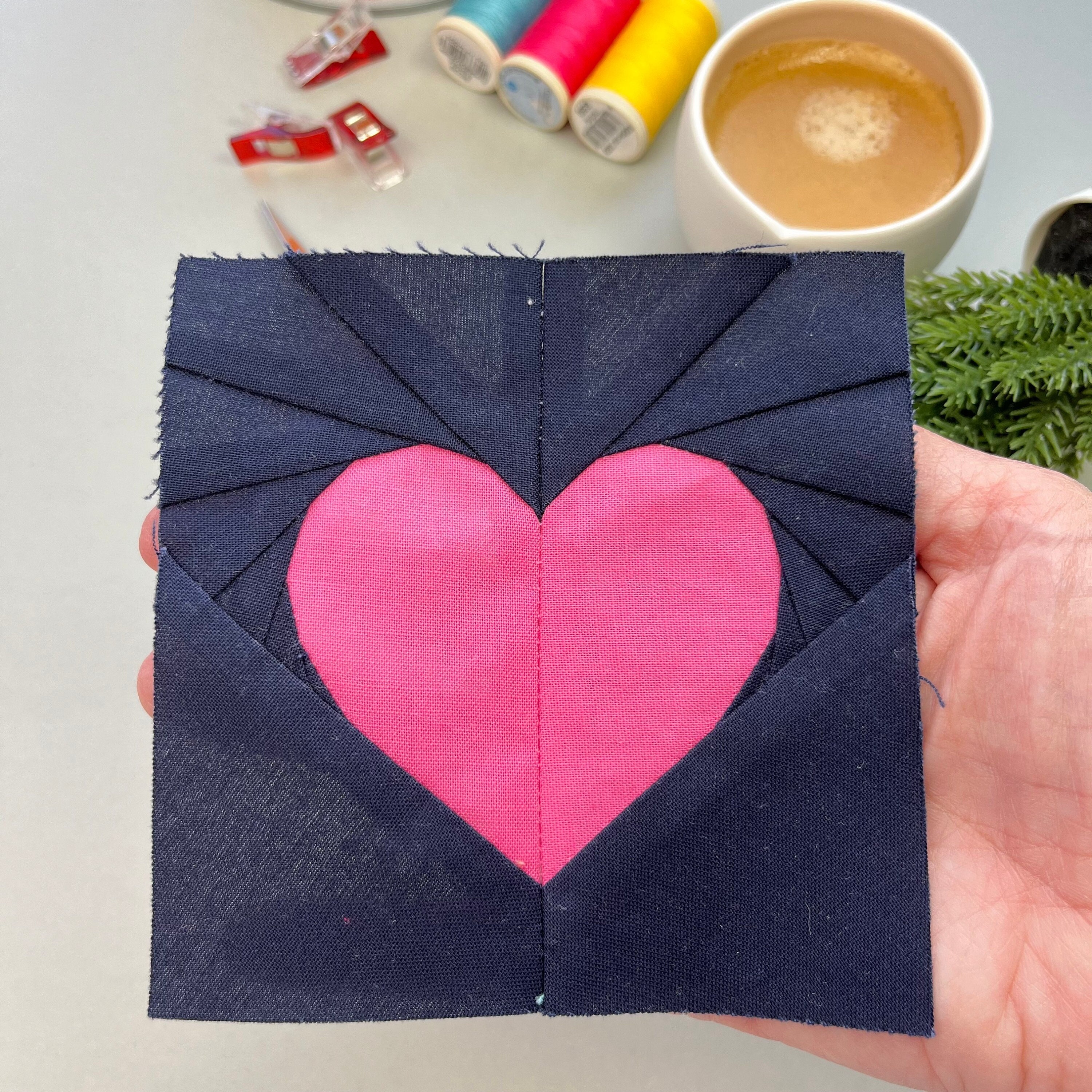 Heart Quilt Block Pattern; PDF Instant Download; Foundation Pieced; Six ...