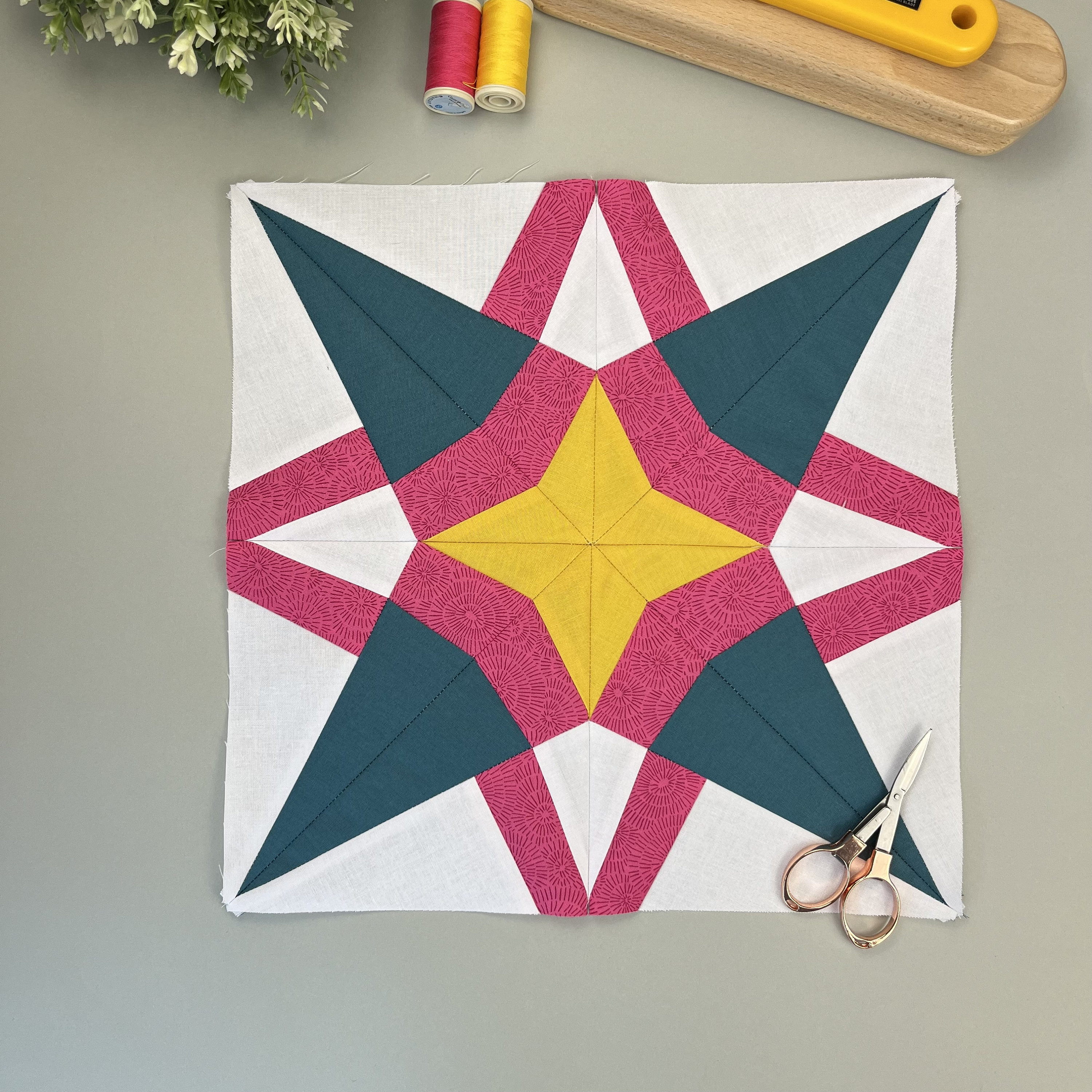 Starlight Square Quilt Block Pattern PDF Instant Download Foundation Pieced Patchwork Block ...