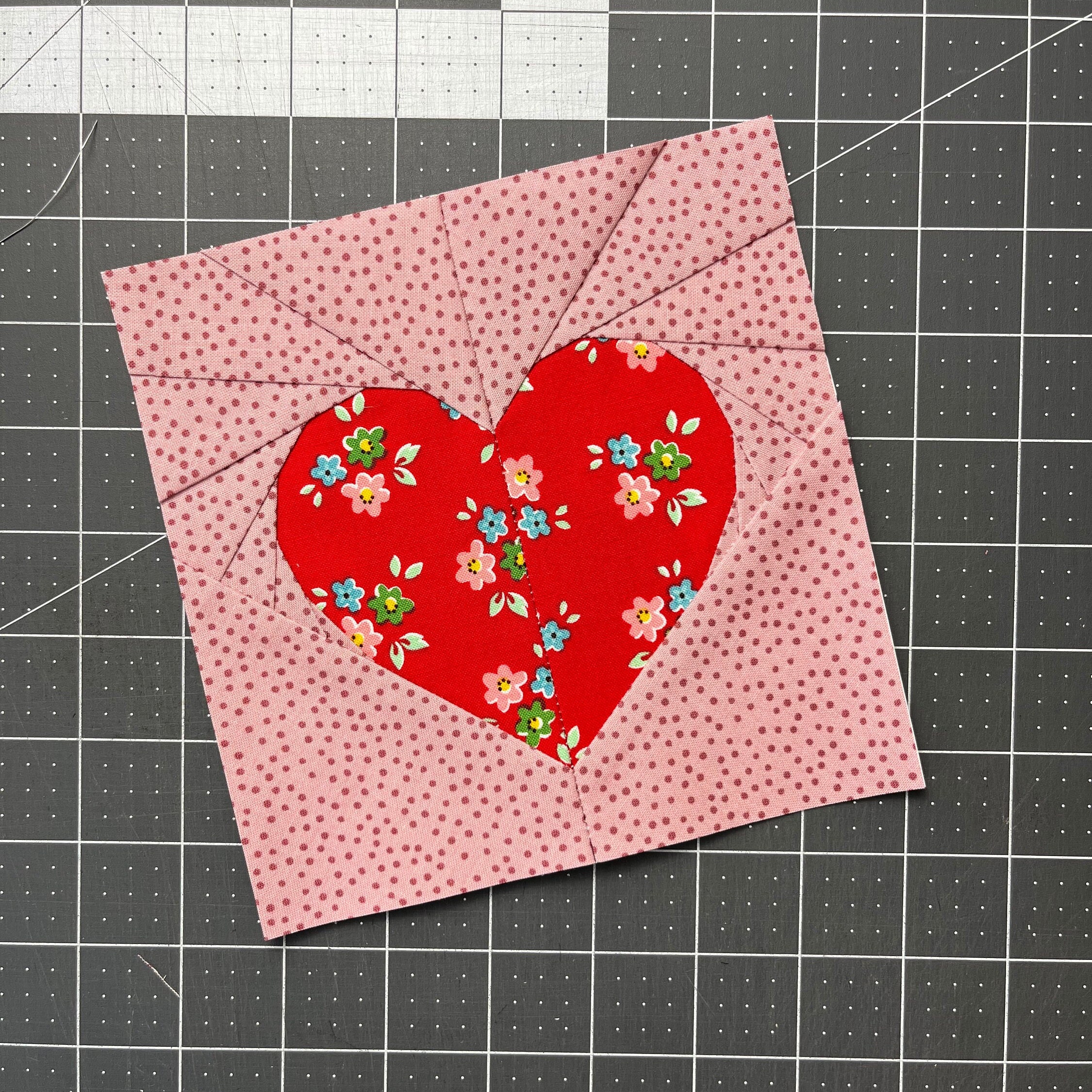Heart Quilt Block Pattern; PDF Instant Download; Foundation Pieced; Six ...