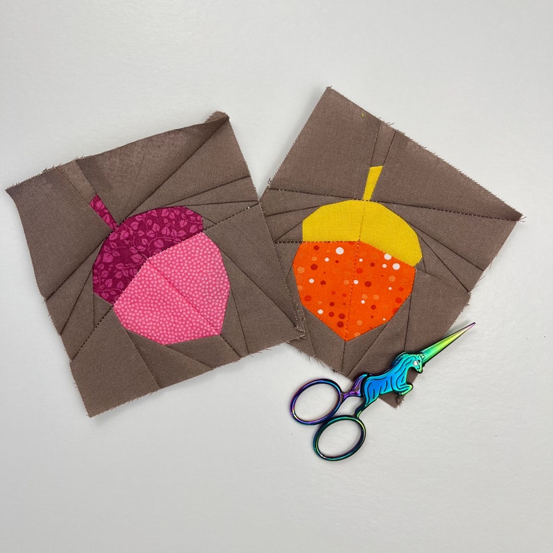 Acorn Quilt Pattern Block; PDF Instant Download; Acorn Paper Pieced ...